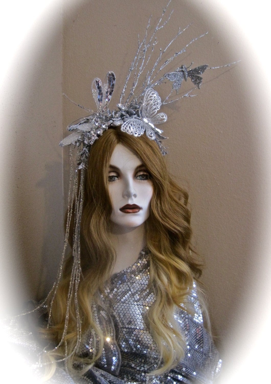 Midnight Magic: Fairy Headpiece Dragonfly Butterfly Headband Silver ...