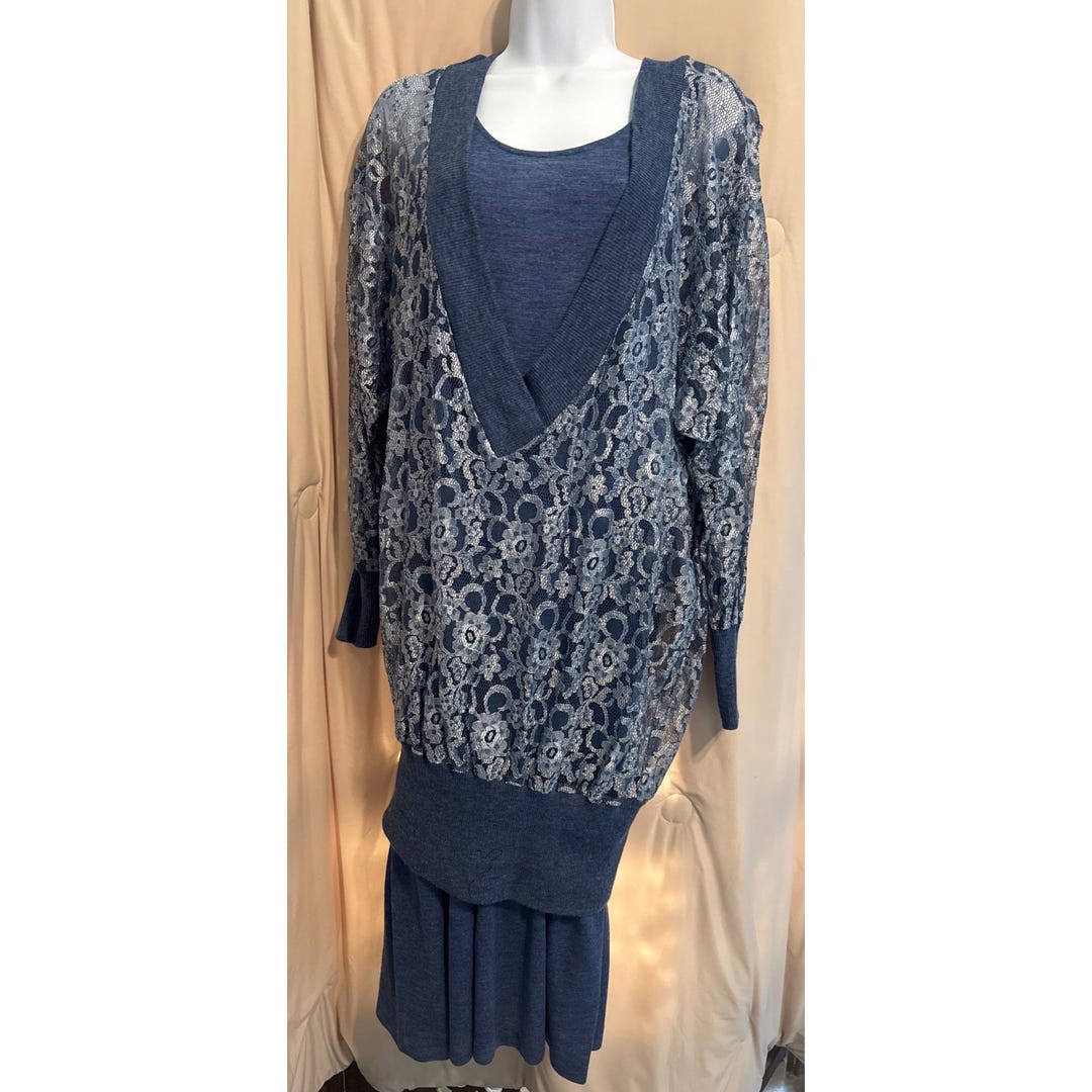 Vintage 1970's Vicky Vaughn 2 Pc Dress, Overlay Lace Top Size 9 - Etsy