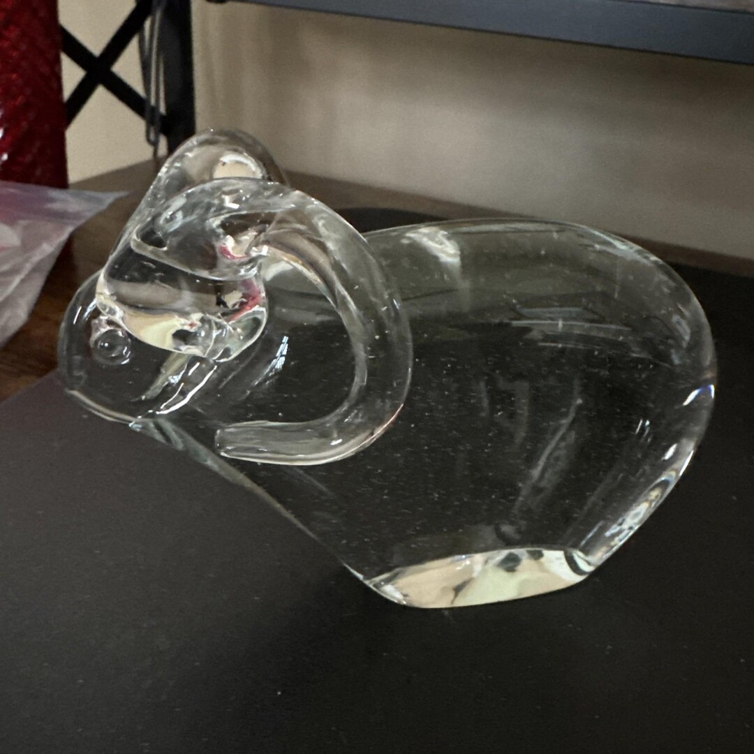 Blenko Crystal Clear Goat / Ram Figurine 1979-1981 Paperweight - Etsy