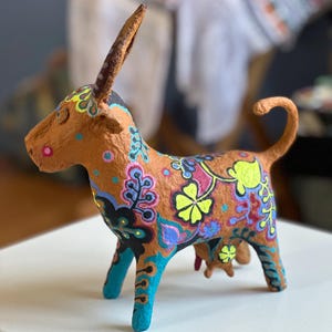 Unique Papier-mâché Sculpture "cow ", Handmade Papier-mâché, Papier ...