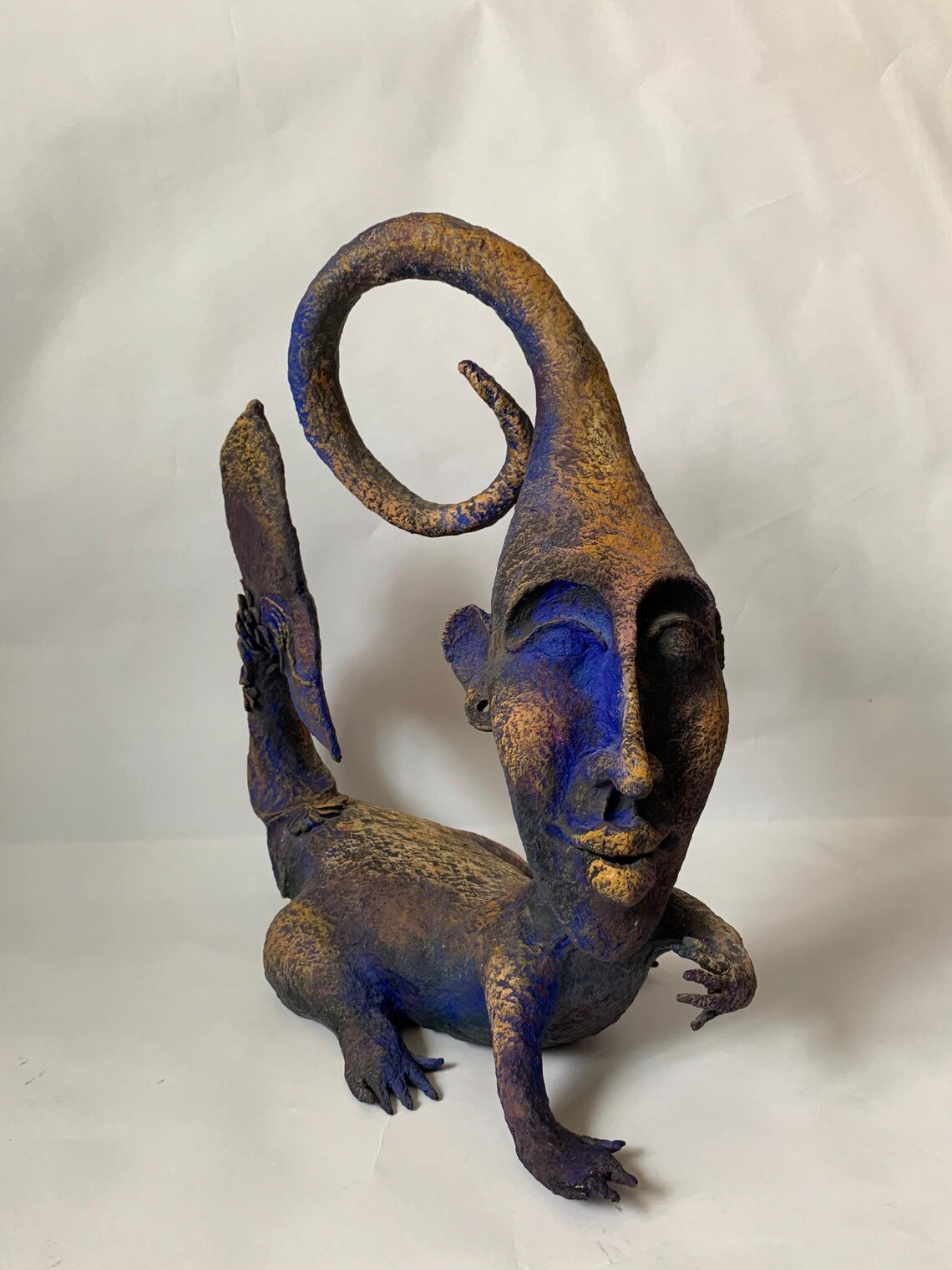 Sculpture Melusin Unique Papier-mâché Sculpture Melusin Handmade Papier ...