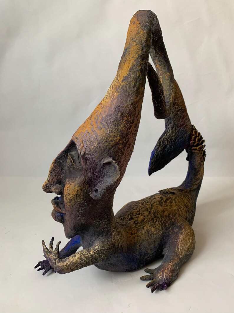 Sculpture Melusin Unique Papier-mâché Sculpture Melusin Handmade Papier ...