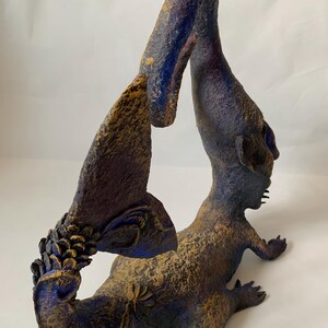 Sculpture Melusin Unique Papier-mâché Sculpture Melusin Handmade Papier ...