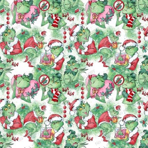 Grinch Christmas Seamless Pattern, Christmas Digital Paper, Green ...