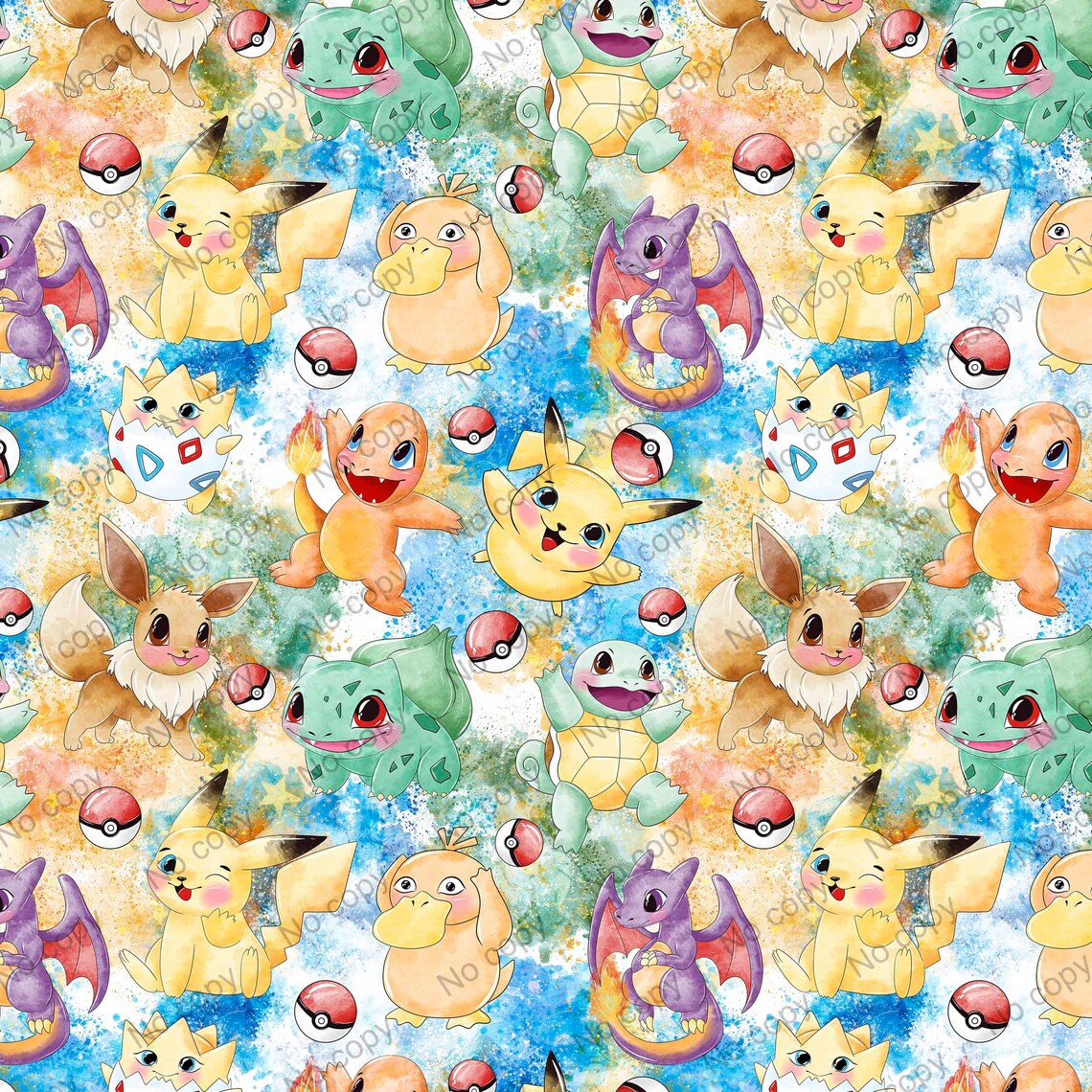 Pokemon Digital Paper, Pokemon Seamless Digital Paper, Pokeball ...