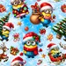 Christmas Minions Seamless Pattern, Holiday Cartoon Paper (digital ...