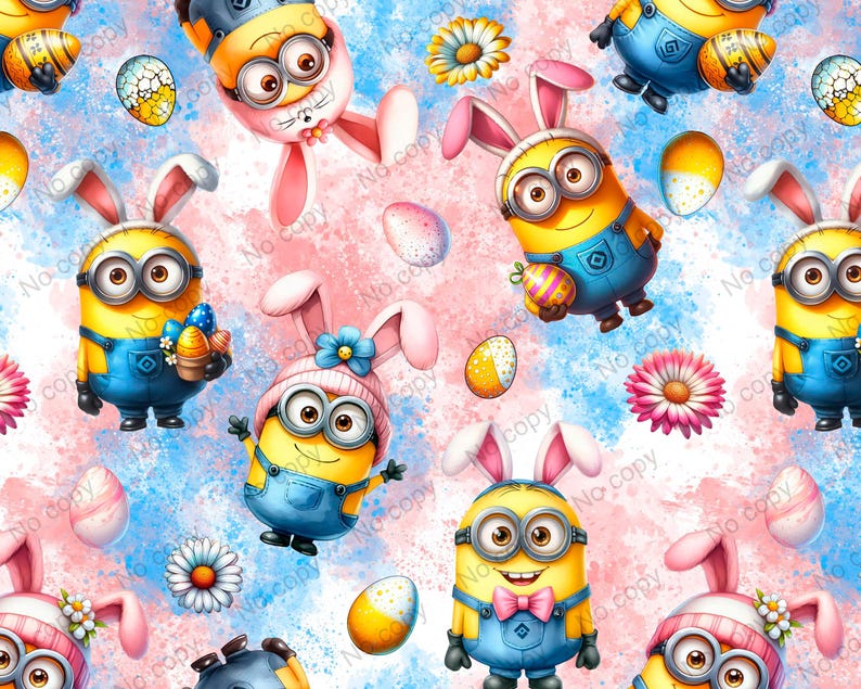 Minions Easter Seamless Pattern | Tumbler Wrap, Sublimation File ...