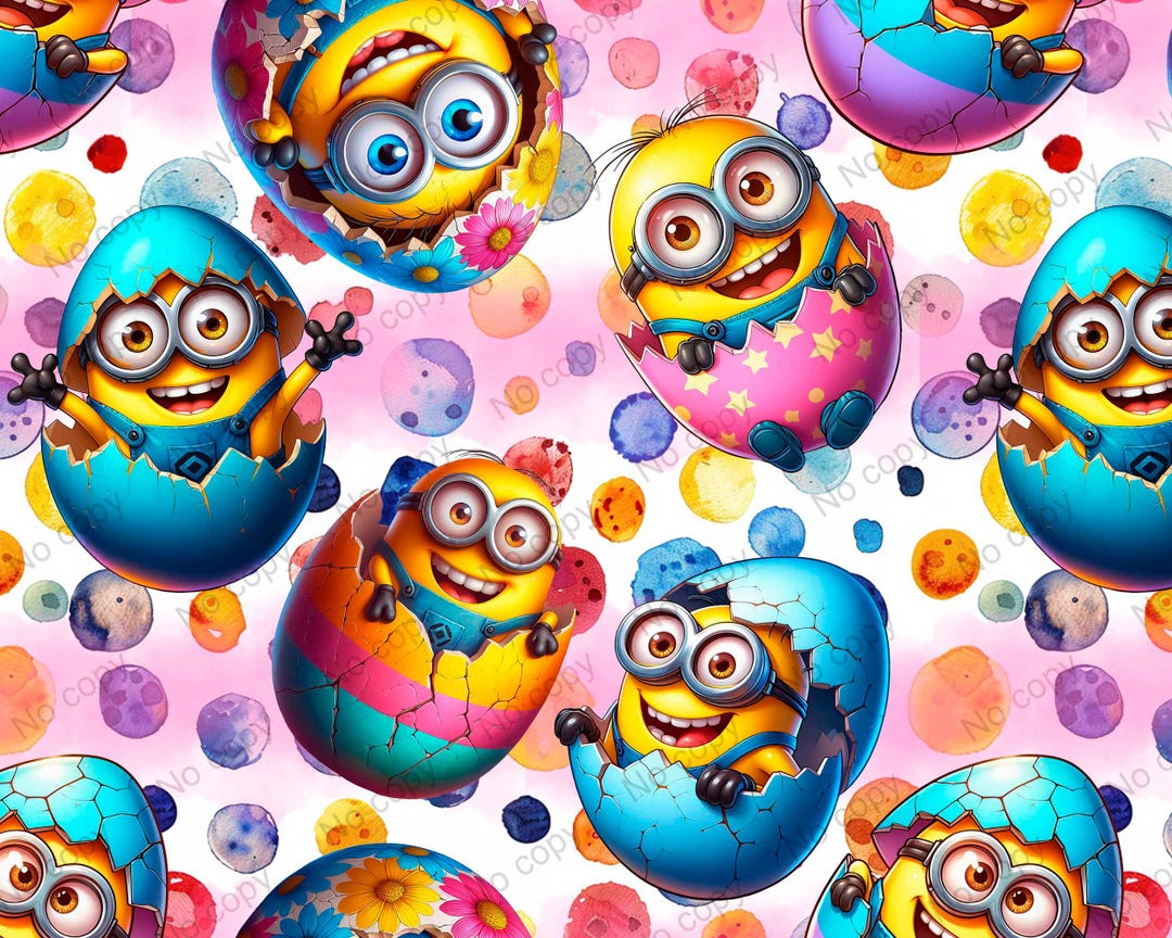 Minions Easter Egg Seamless Pattern | Digital Paper, Tumbler Wrap ...