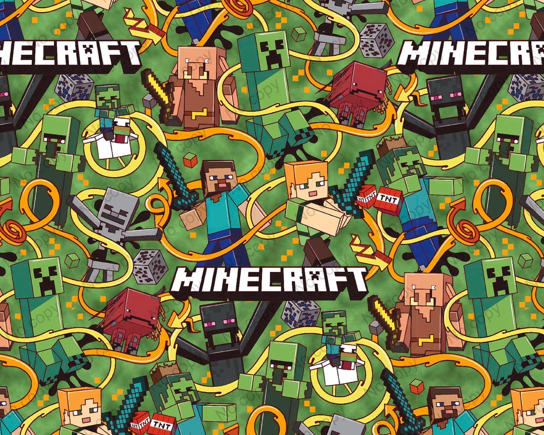 Video Game Digital Paper, Minecraft Digital Paper, Minecraft Seamless ...