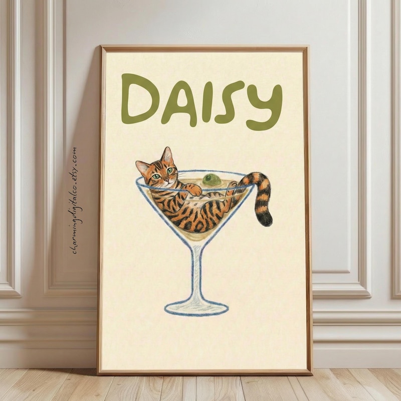 Cats on Glass Poster - Etsy