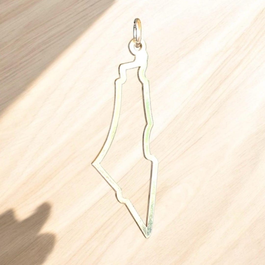 Palestinian Map Necklace,includes Chain,high Quality Silver 925,pendant ...