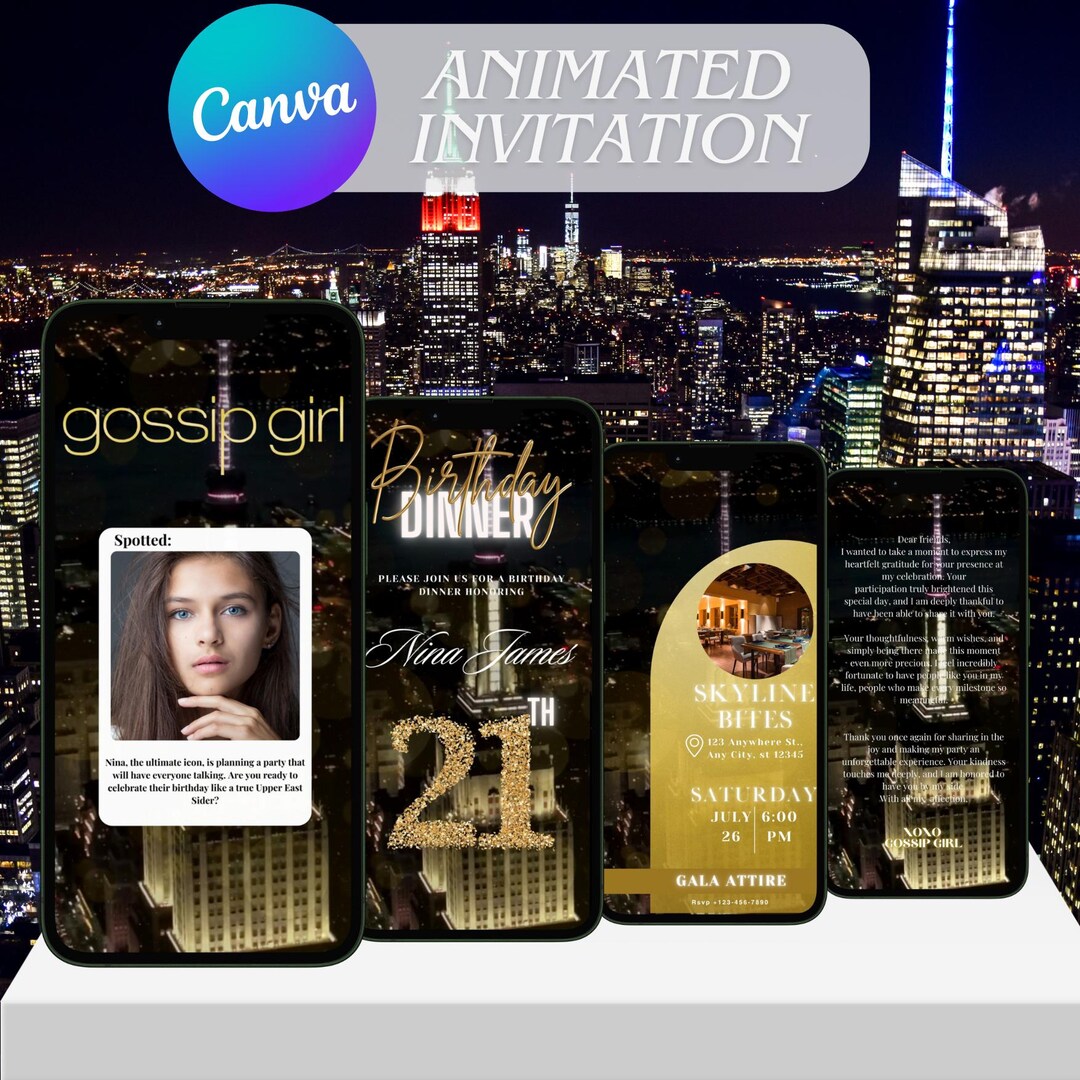 Editable Birthday Invitation Template Gossip Girl Birthday Invitation ...