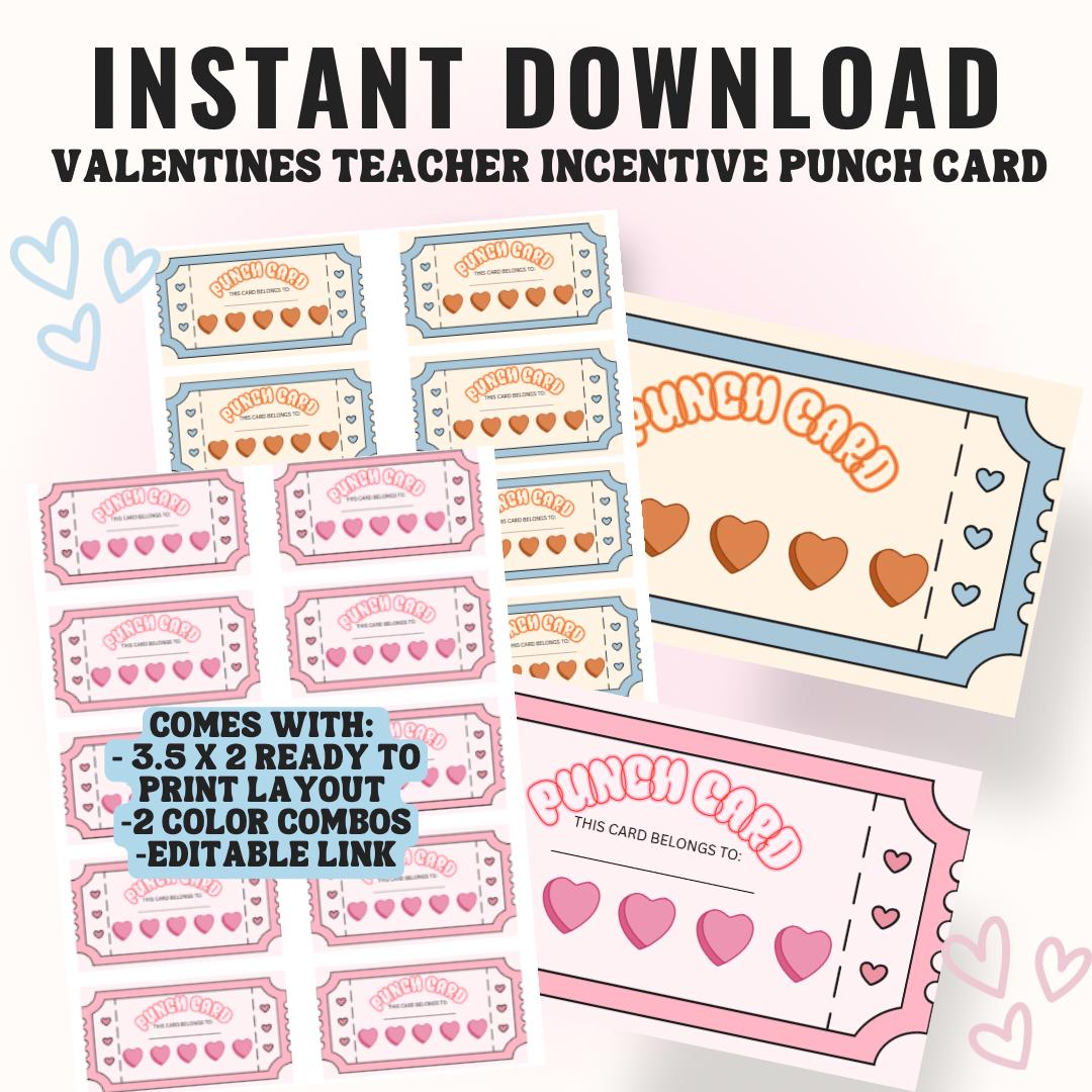 Editable Digital Download| Printable Punch Cards| Incentive Cards for ...