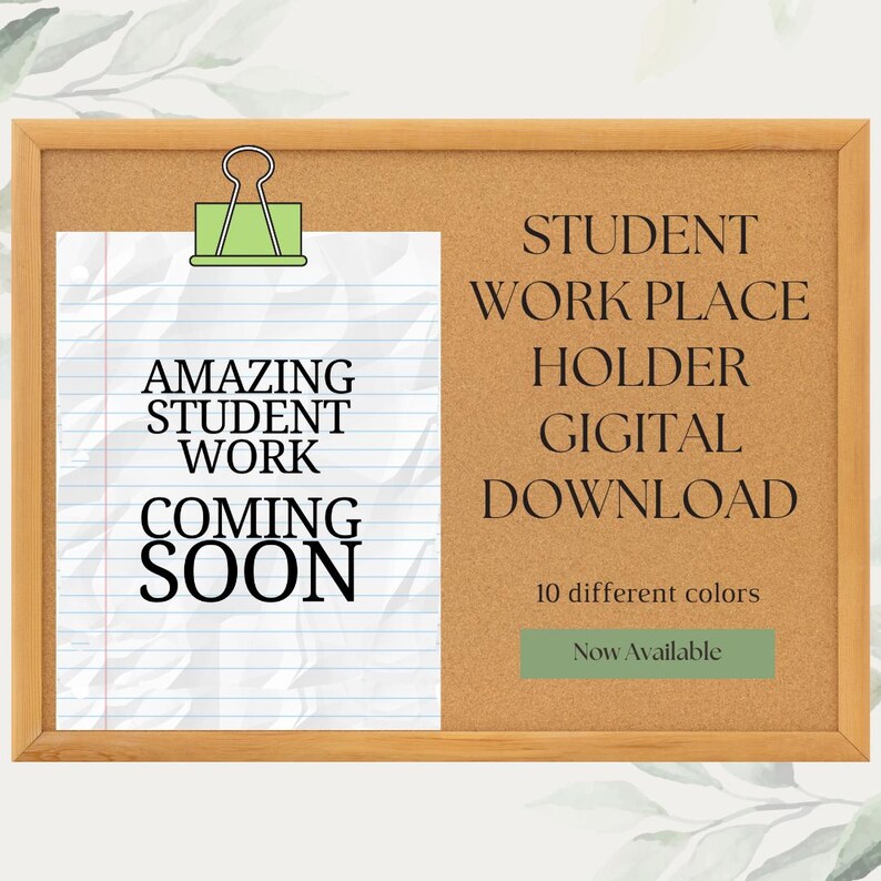 Student Place Holder PDF Classroom Decor - Etsy