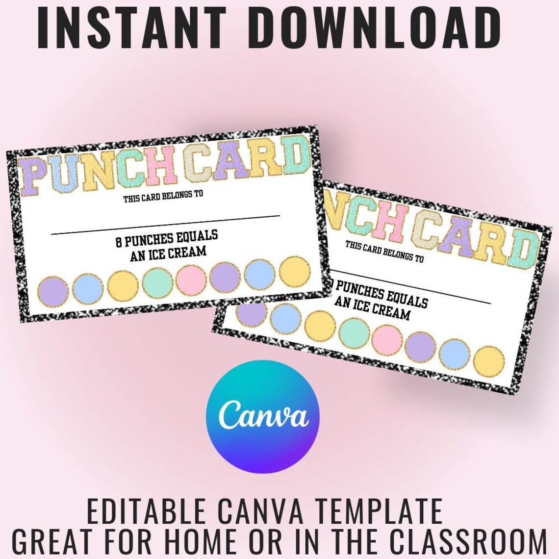 Editable Digital Download| Printable Punch Cards| Incentive Cards for ...