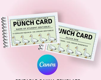 Editable Digital Download| Printable Punch Cards| Incentive Cards for ...