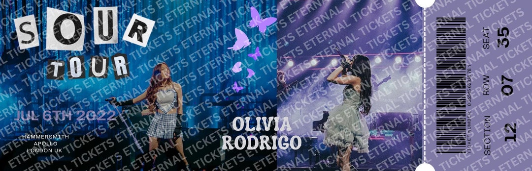 Olivia Rodrigo - Sour Tour Souvenir Ticket - Etsy