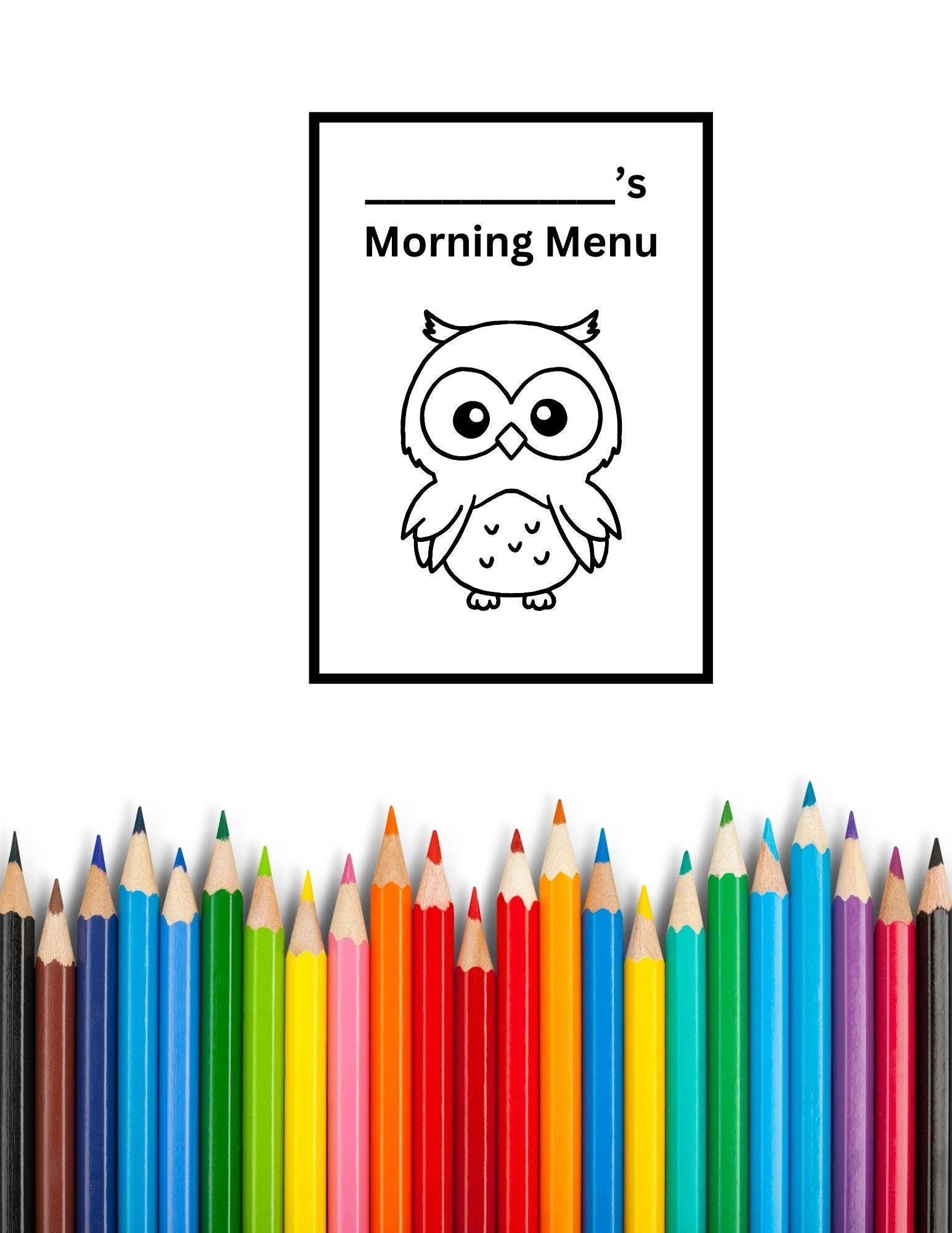 Owl PDF Printable Morning Menu Pages - Etsy