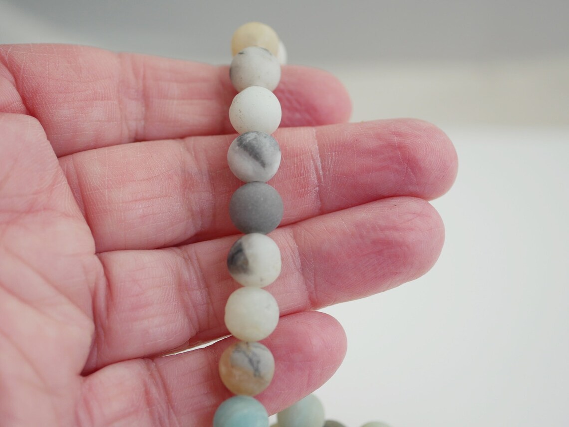 Matte Round Amazonite Beads 8mm Matte Beads Gemstone Beads 15 - Etsy