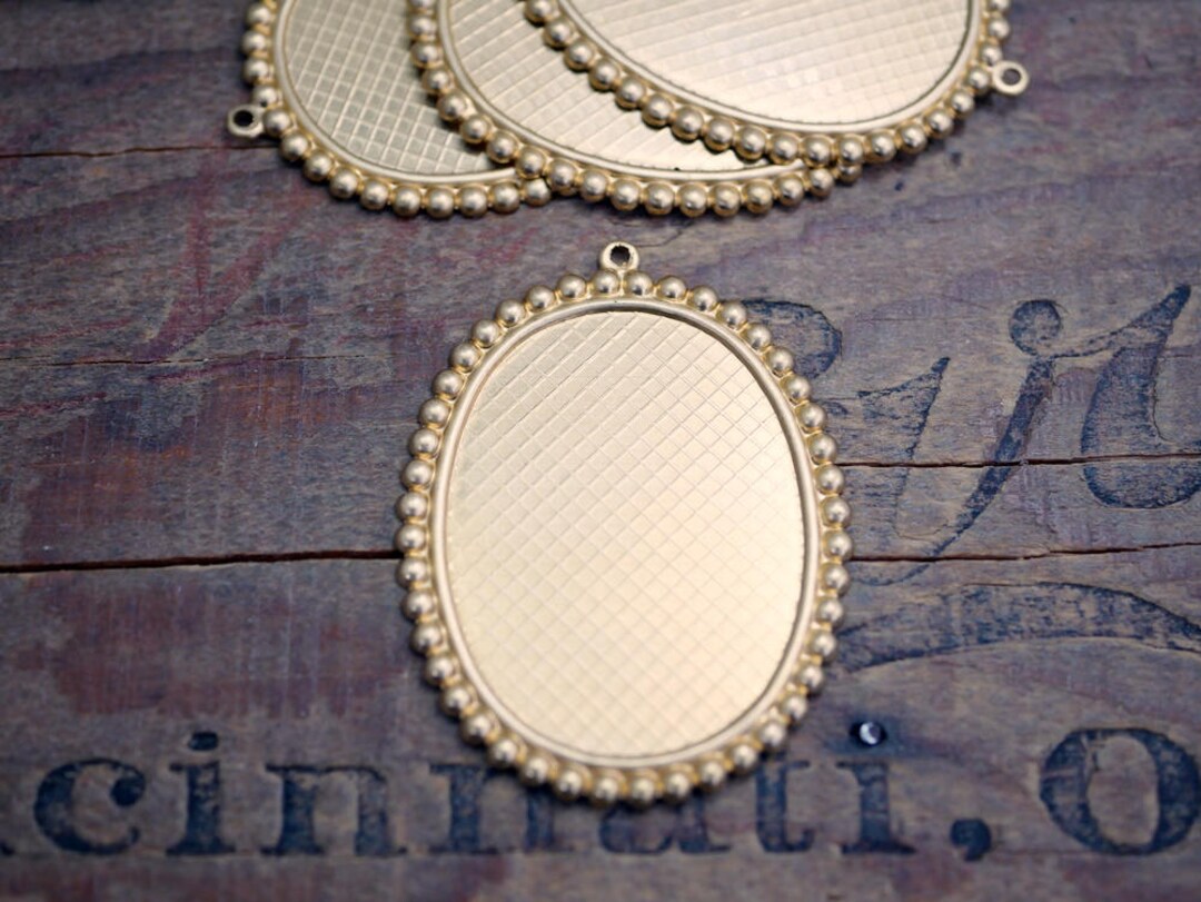 Brass Setting Bezel Setting 30x40mm Inset Pendant Setting Large Stone ...