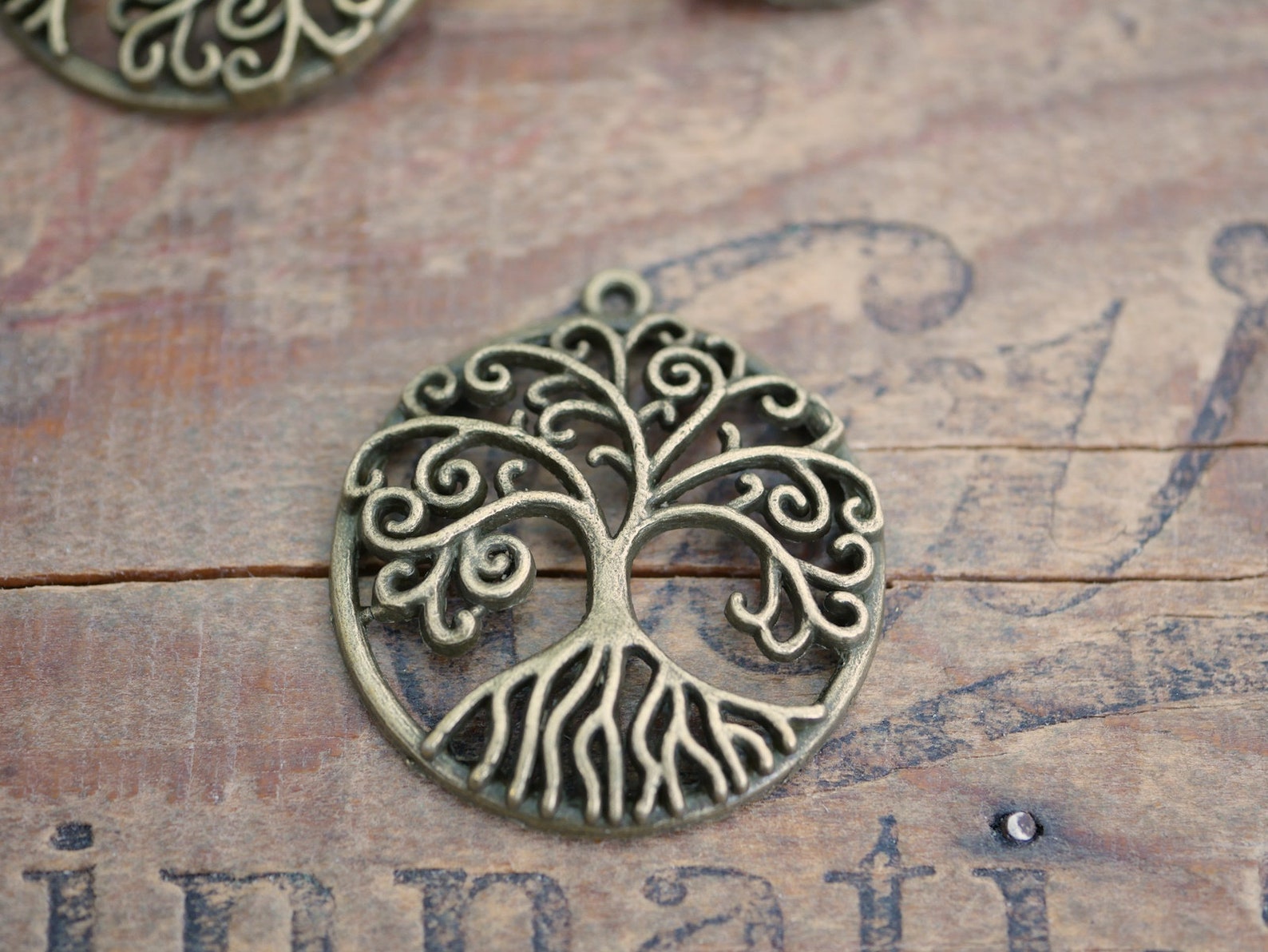 Pendant Antiqued Brass Pewter Tree of Life Pendant Large Necklace ...