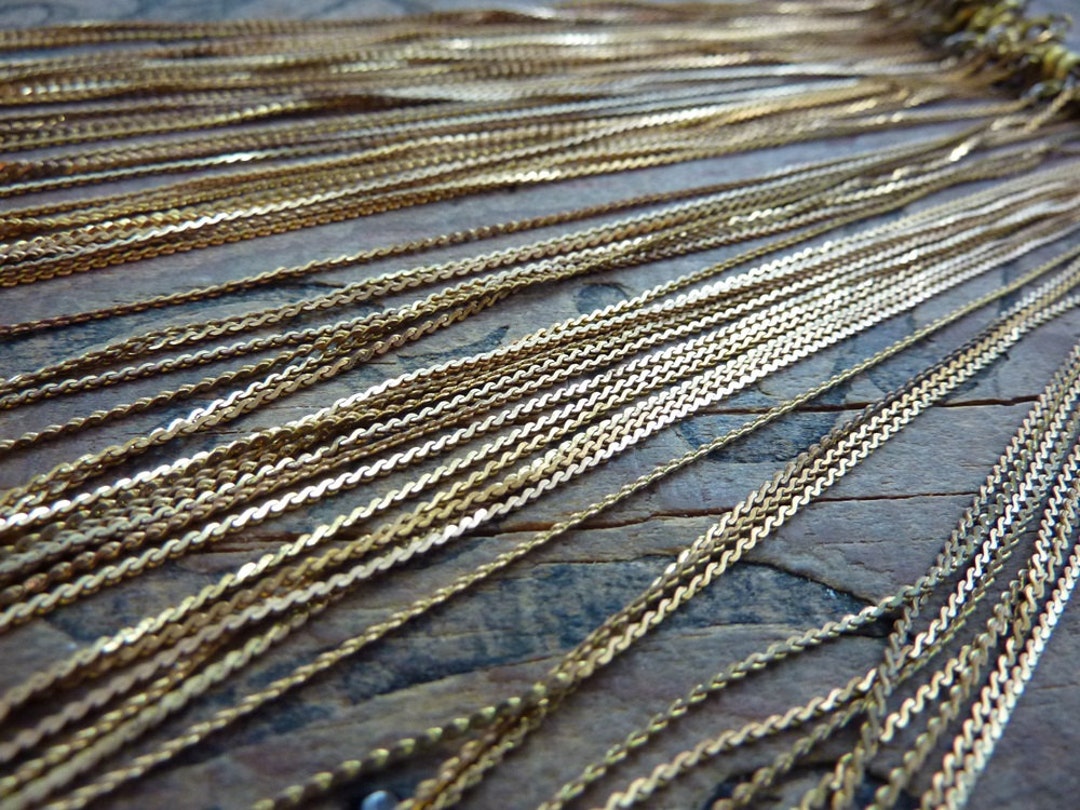 Vintage Brass Serpentine Chain 15 Inch Necklace 1mm (1) F103 - Etsy