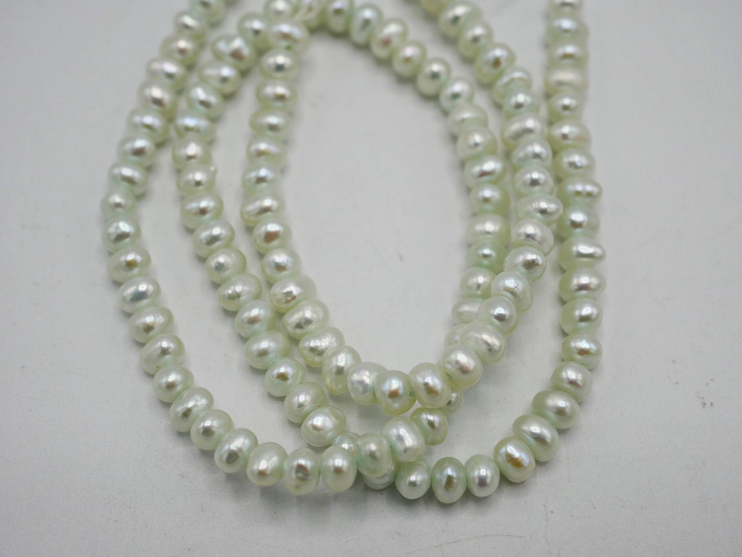 Freshwater Pearl Light Mint Green Pearl 5mm Pearl (16 Inch Strand ...