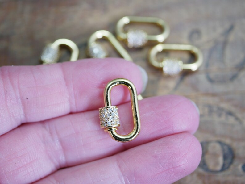 Rhinestone Pave Gold Link Screw Open Closed Connector Link | Etsy