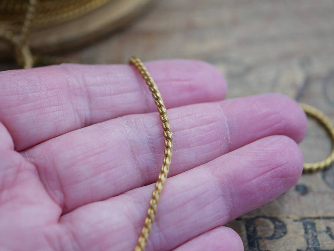 Vintage Gold Chain Brass Chain Round Serpentine Chain Solid Brass Chain ...