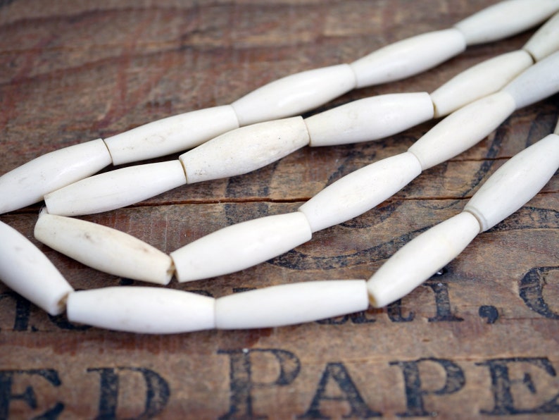 Bone Hairpipe Beads Cattle Bone Hairpipe Tubes 25x13mm Hair - Etsy
