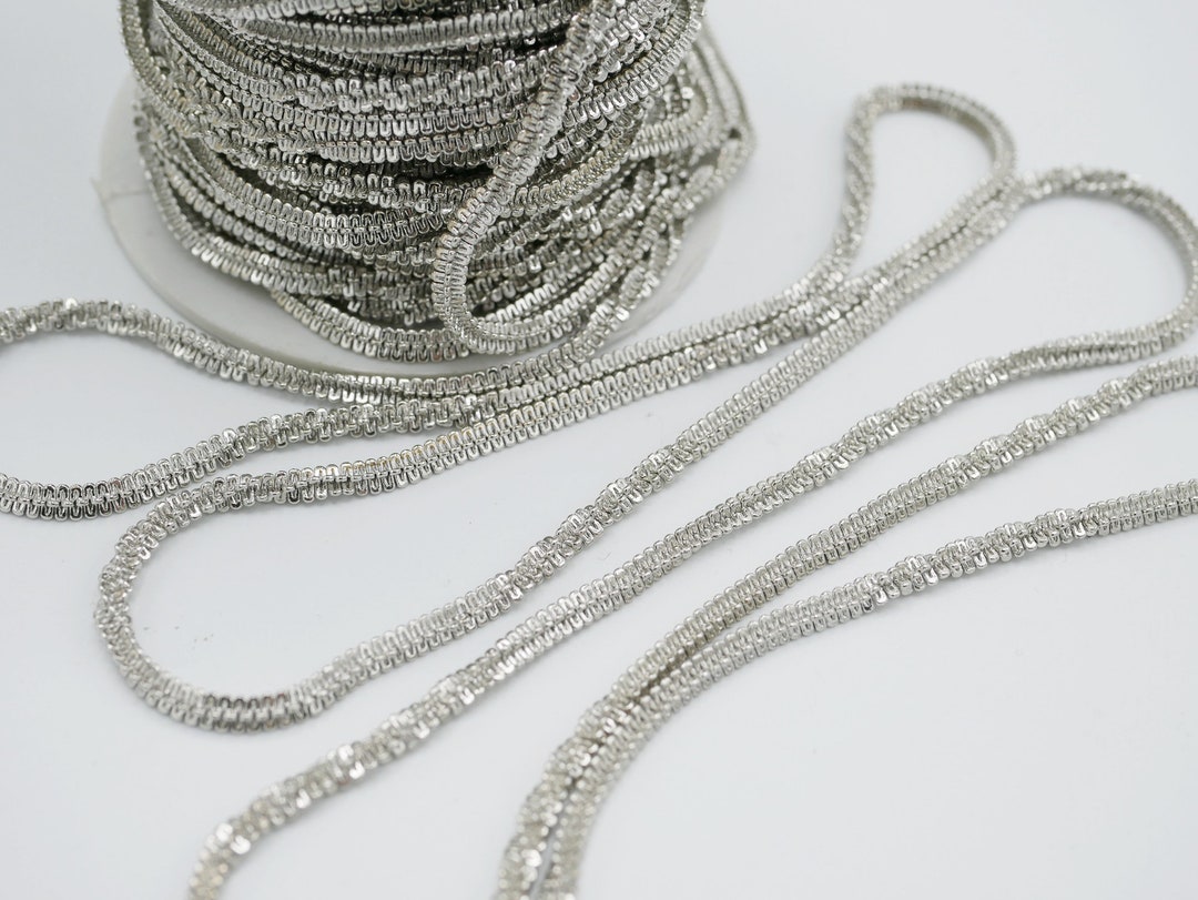 Twisted Silver Link Chain 3.5mm Wide Silver Chain Unique Link Chain ...