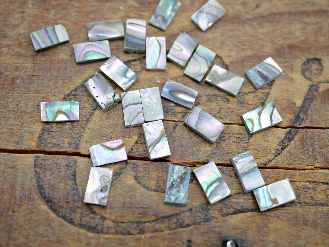 Small 7x4mm Abalone Flatback Rectangles Small Shell Inlay Pieces (20 ...