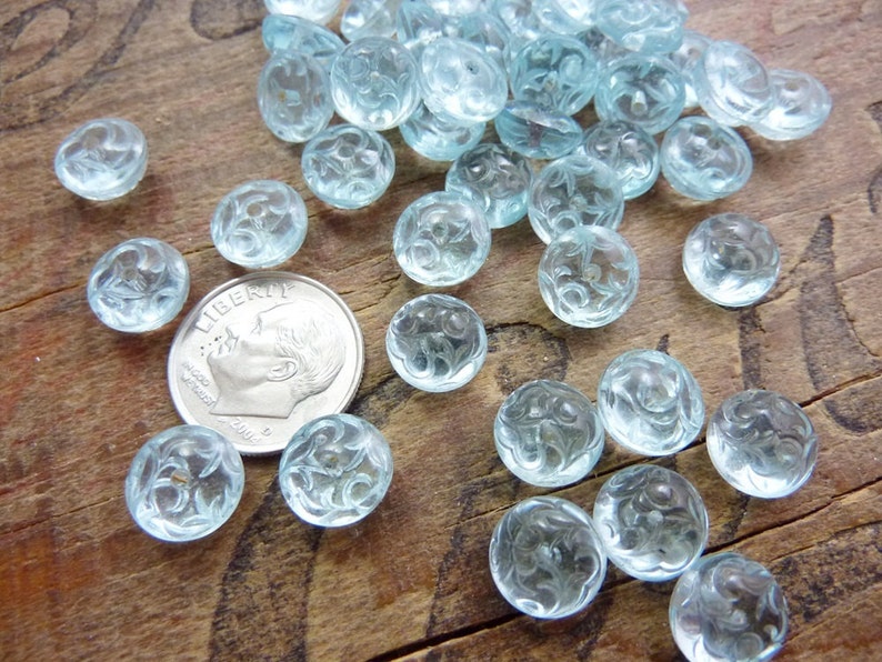 Vintage Cabochon 9mm Small Cabochon With Design Aqua (8 Pcs) - Etsy