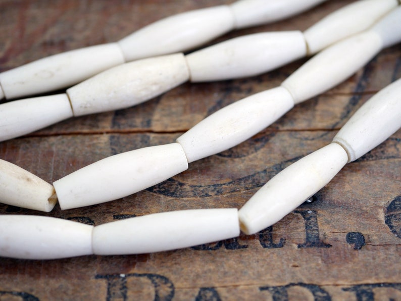 Bone Hairpipe Beads Cattle Bone Hairpipe Tubes 25x13mm Hair - Etsy