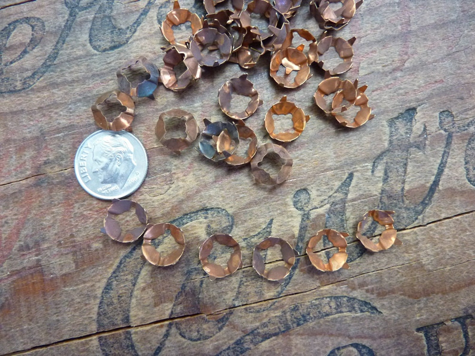 Vintage Copper Prong Sew on Setting SS40 or SS41 8.5mm (6) - Etsy