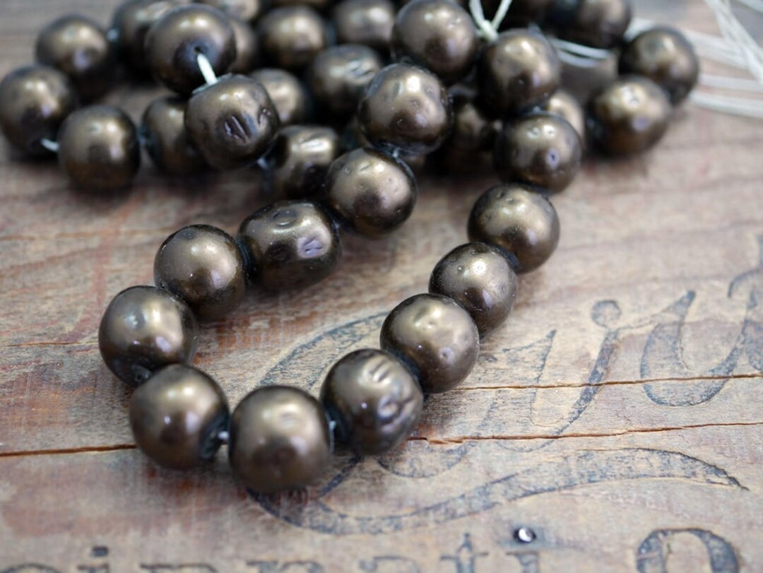Vintage Glass Baroque Pearls 14mm Pearls Dipped in Bronze Color by Clio ...