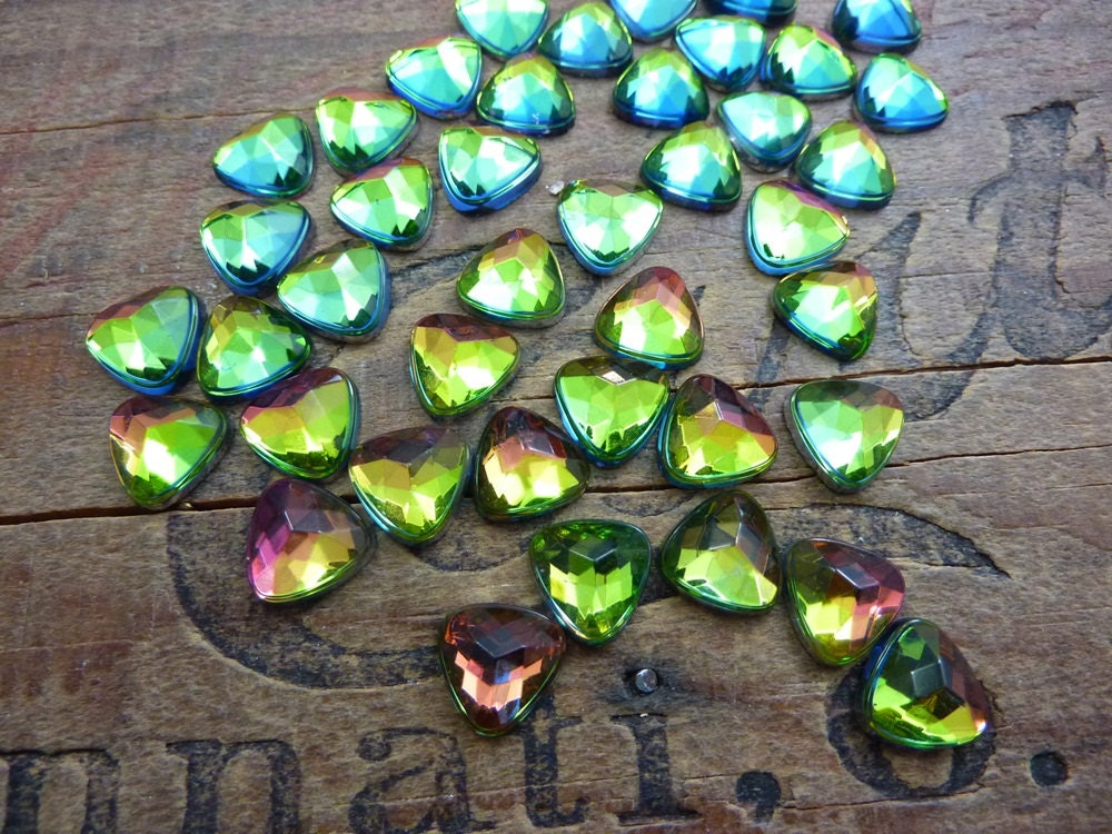 Vintage Glass Rhinestone Flashy Vitrail Medium Glass | Etsy