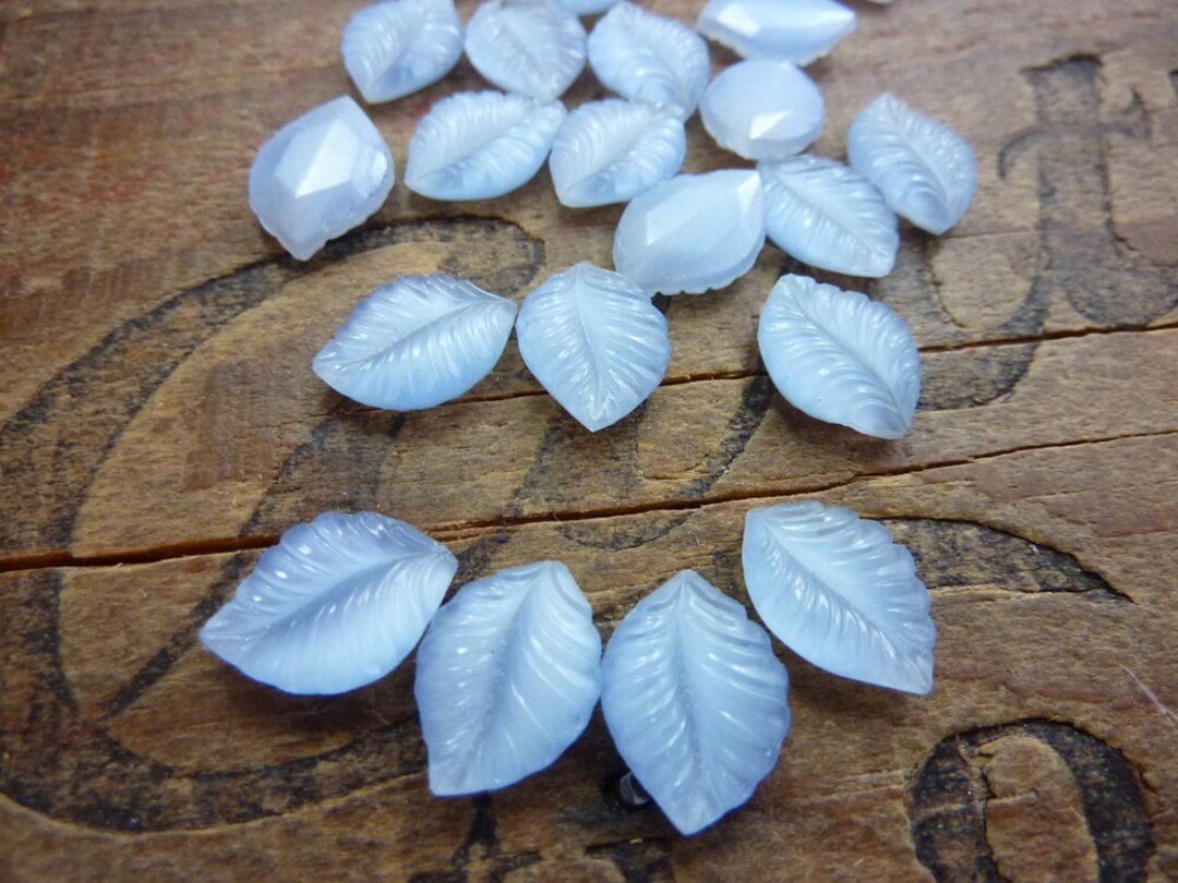 Vintage Rhinestone Blue Moonstone Glass Flat Back 14x10 Rhinestone (8 ...