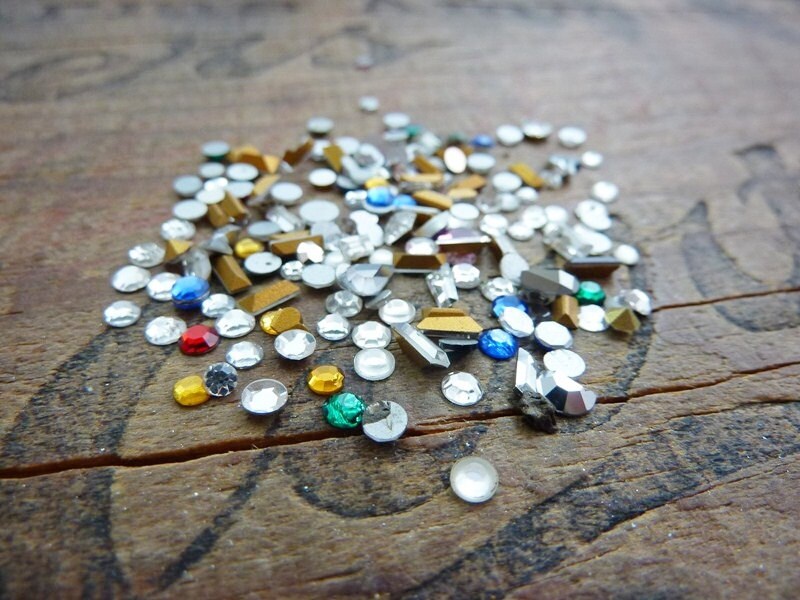 Rhinestone Vintage Rhinestone Mixed Pack Rhinestone Lot Mixed Lot Glass ...