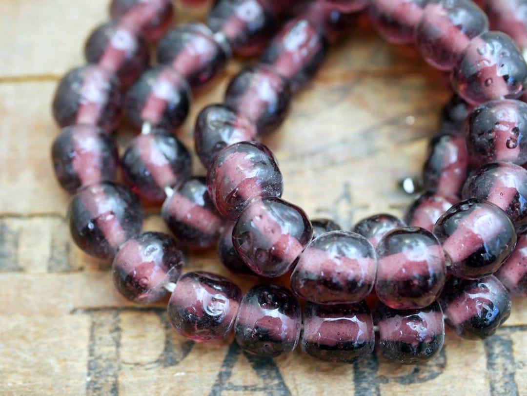 Japanese Glass Baroque Dimple Beads Miriam Haskell Beads Full Strand 50 ...