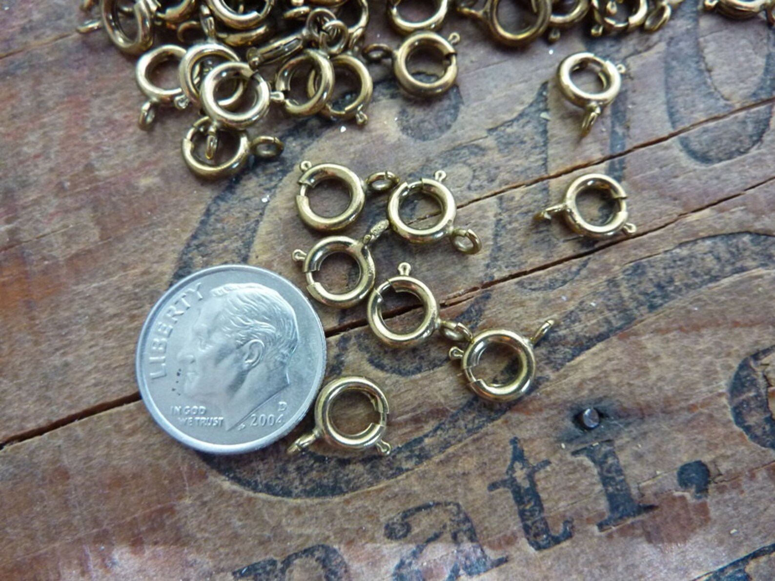Antiqued Brass Bronze 7mm Spring Ring Clasp (20) - Etsy
