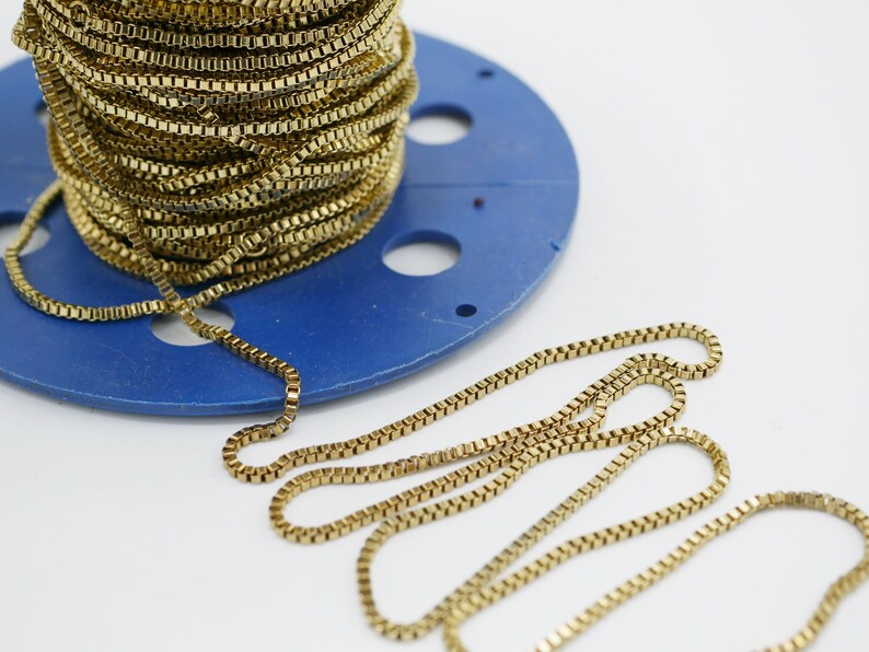 Gold Venetian Box Chain 1.8mm Box Link Chain (38 Inch Lengths ) CH1201 ...