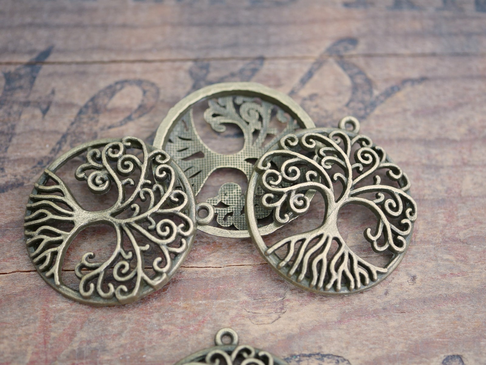 Pendant Antiqued Brass Pewter Tree of Life Pendant Large - Etsy