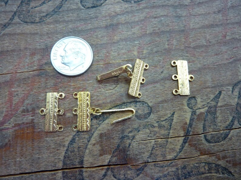 Vintage 3 to 1 Gold Link Clasp Finding (2 Sets) XC201 - Etsy