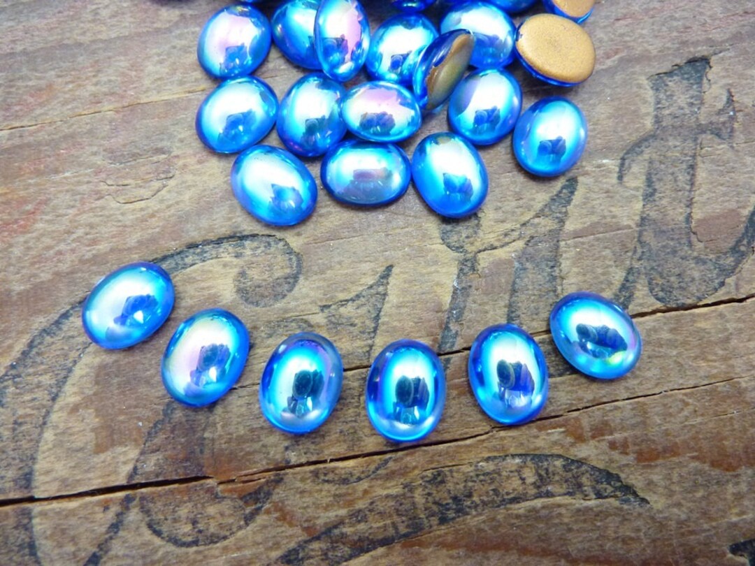 Vintage Glass Rhinestones Royal Blue AB 10x8mm (6) - Etsy