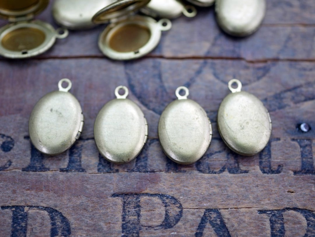 Oval Locket Small Brass Locket Raw Brass Small Oval Locket 15x12mm With ...