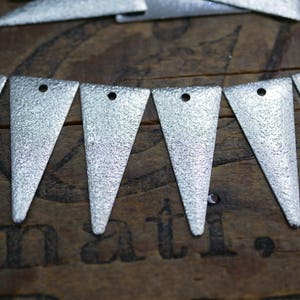 Silver Stamping Dangle Drop Metal Drop Triangle Brushed Silver Triangle ...