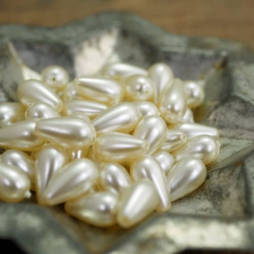 Vintage Glass Pearl Cream Pearl Teardrop Glass Pearls 12x6mm - Etsy