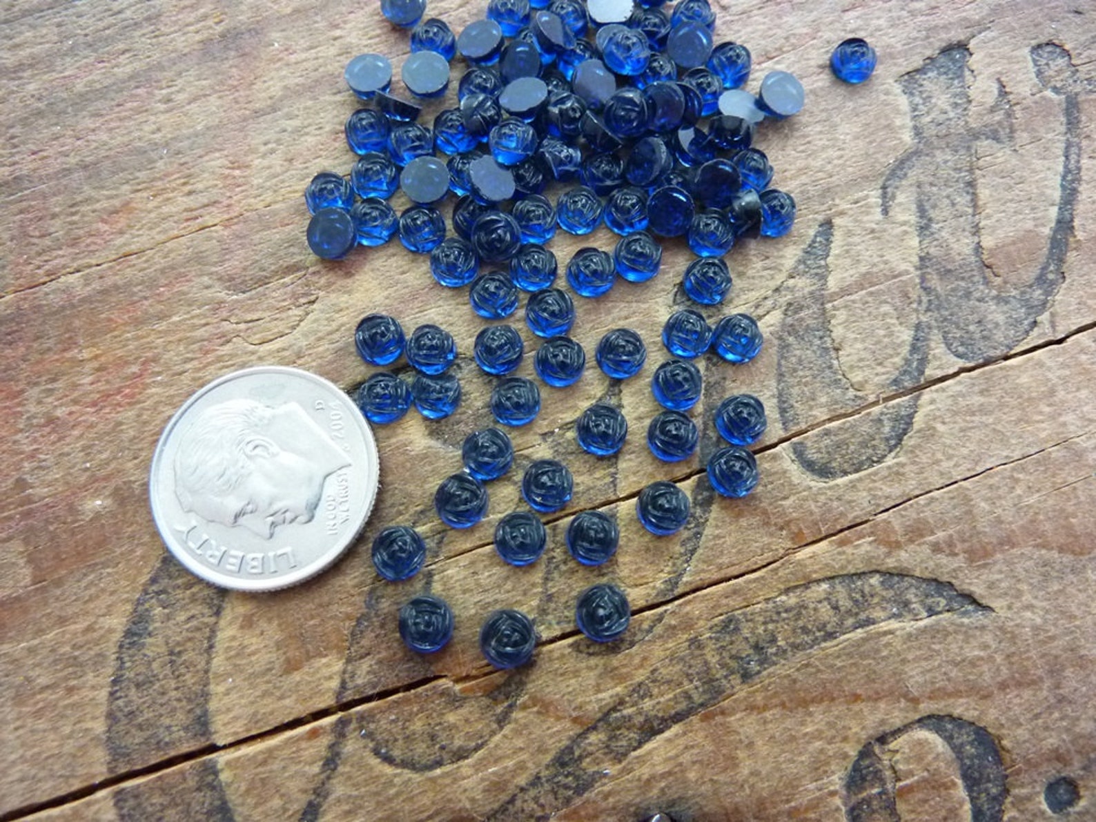 Glass Rhinestone Rose Vintage Montana Blue 4mm Glass Rose Rhinestone ...