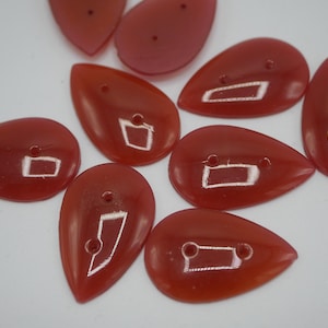 Vintage Glass Button Two Holes Teardrop Shape Burnt Orange Color (2 ...